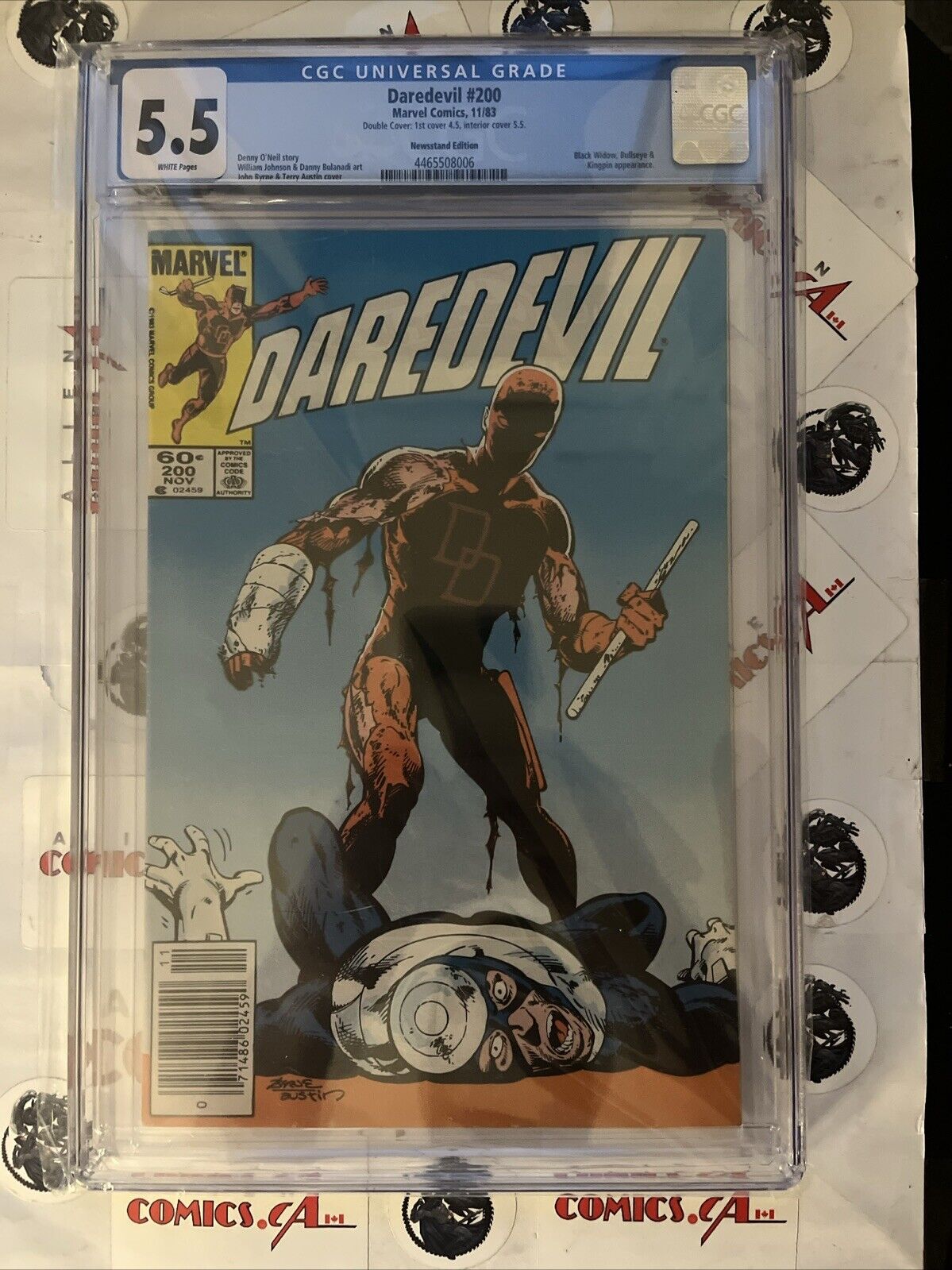 DAREDEVIL 200 Bryne Bullseye app. Marvel 1983 Mfg ERROR Double Cover C ...